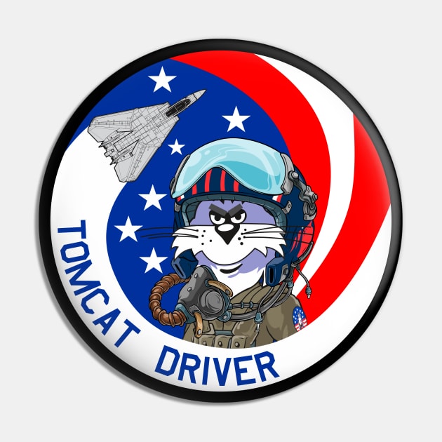 F-14 Tomcat - Tomcat Driver - Clean Style - F 14 Tomcat - Pin | TeePublic
