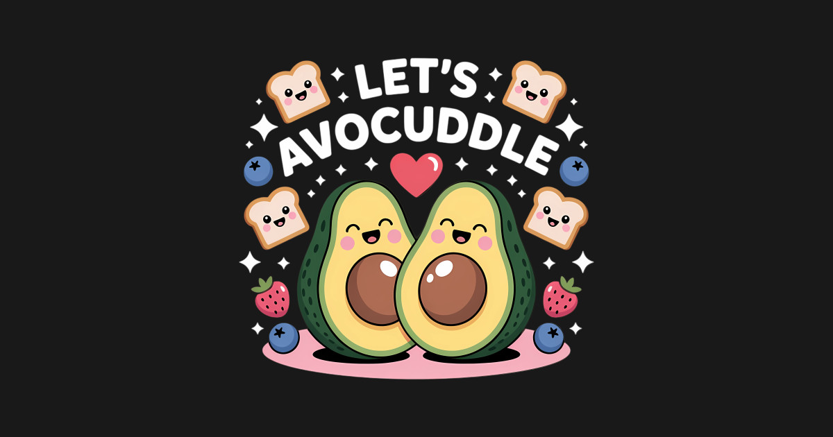 Cute Kawaii Avocado Couple Hugging Pun - Cute Kawaii - T-Shirt | TeePublic
