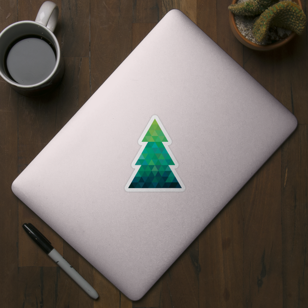 Triangle Christmas Tree Art - Christmas - Sticker | TeePublic