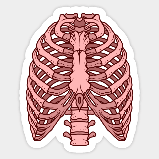 Rib Cage (Red) - Rib Cage - Sticker | TeePublic