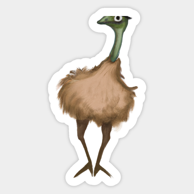 Cute Emu Drawing - Cute Emu - Sticker | TeePublic
