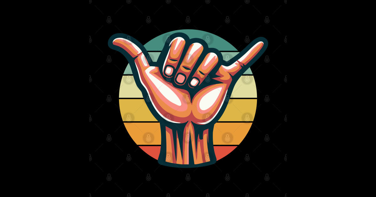 Shaka hand sign - Shaka Sign - Sticker | TeePublic