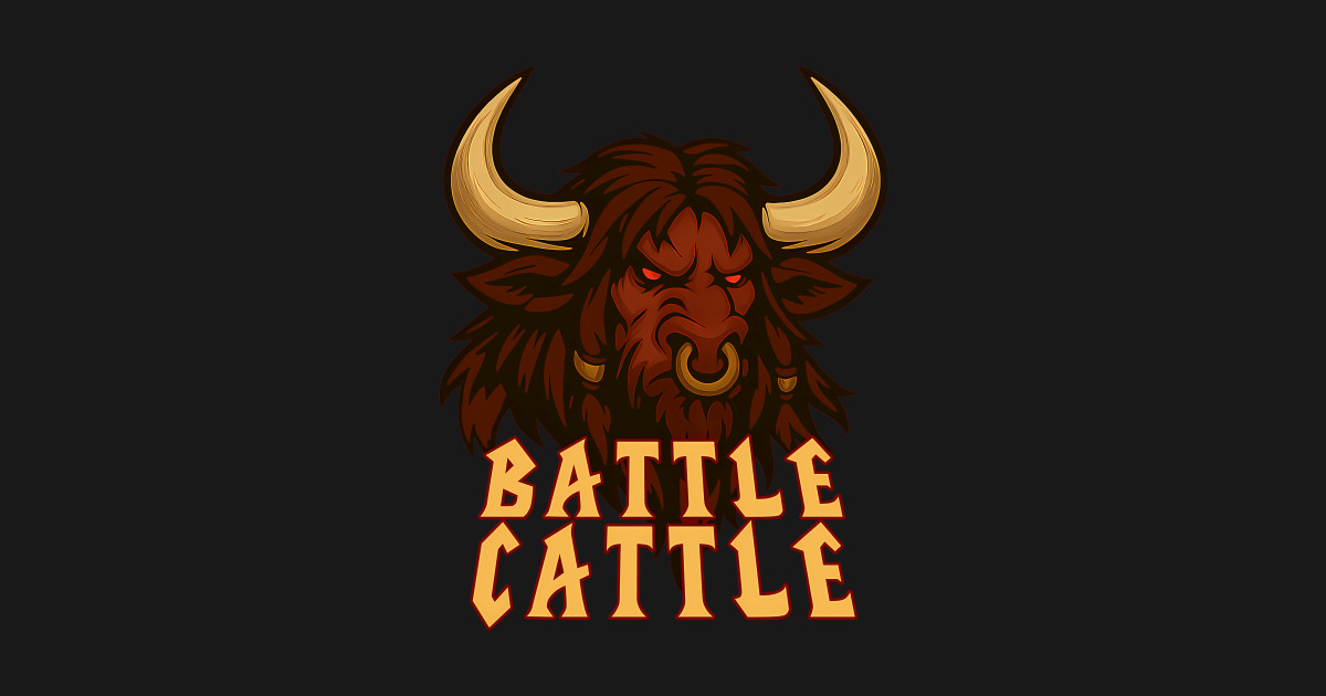 Battle Cattle Logo Cow - Battle Cattle - T-Shirt | TeePublic