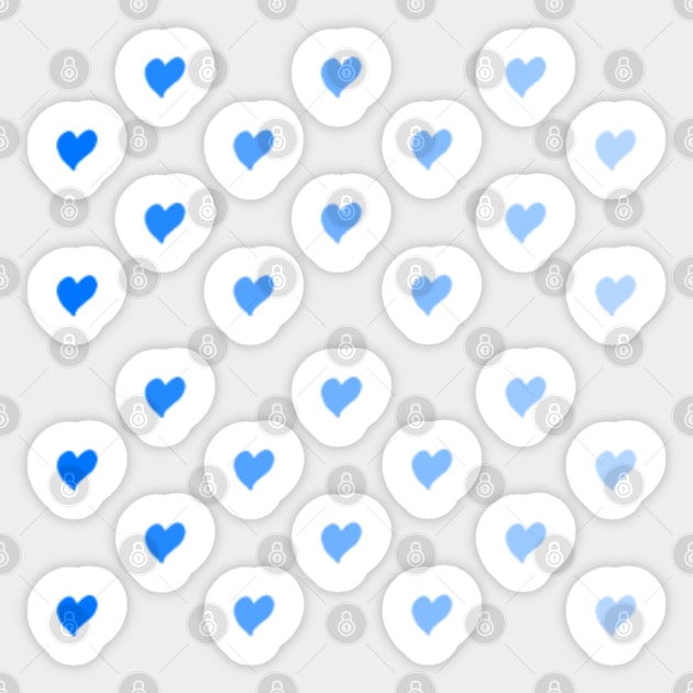 Blue Hearts - Blue - Sticker | TeePublic