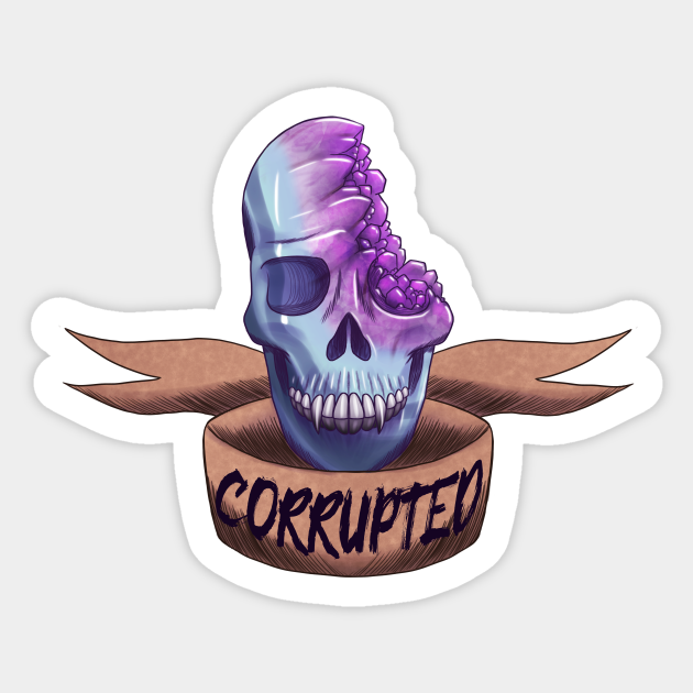 Corrupted - Skull - Sticker | TeePublic