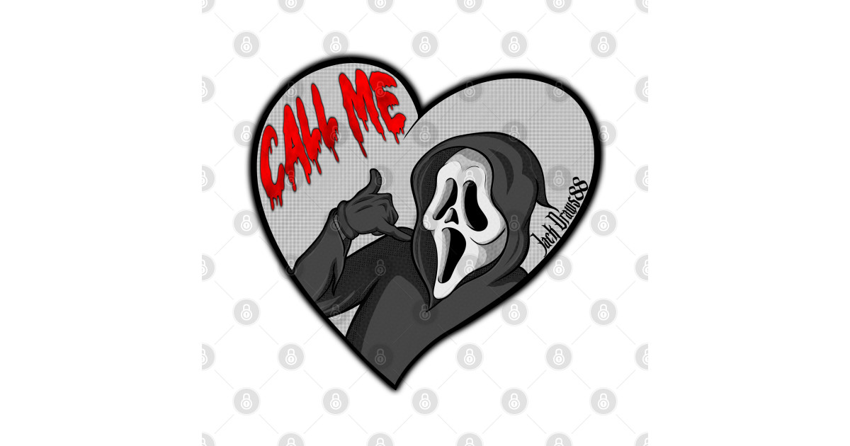 Ghostface call me heart white scream ghost-face valentine, horror ...