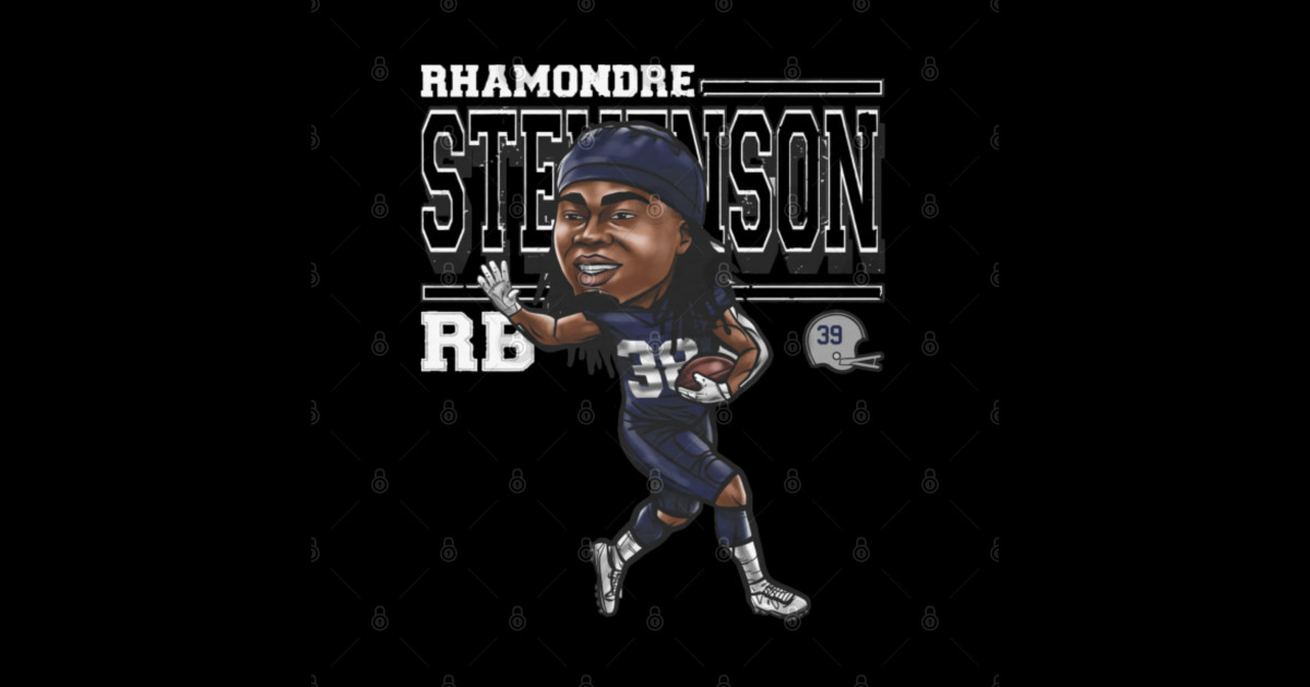 Rhamondre Stevenson New England Cartoon - Rhamondre Stevenson - Sticker ...