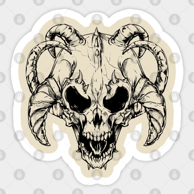 devil skull sticker