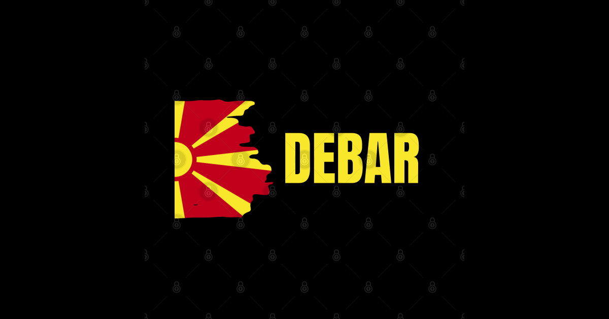 Debar City with North Macedonia Flag Design - Macedonian Flag - Sticker ...