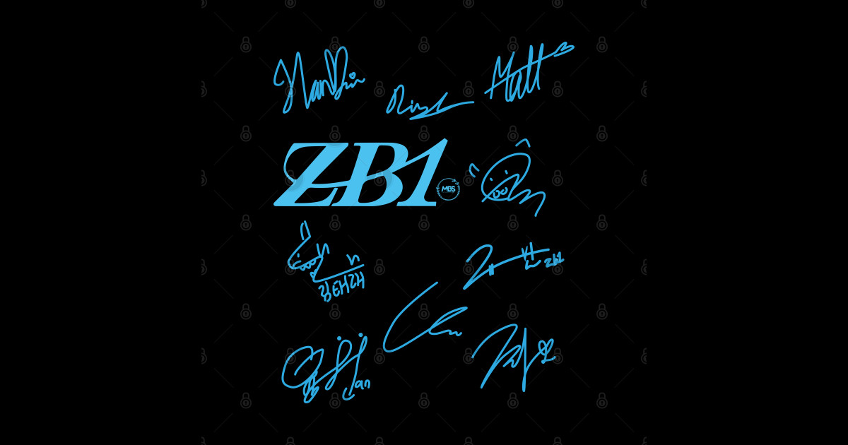 fanart signature of the zero base one group - Kpop Merch - Sticker ...