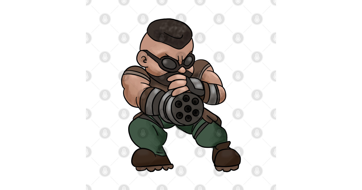 Barret Wallace Chibi Final Fantasy 7 - Barret Wallace - T-Shirt | TeePublic