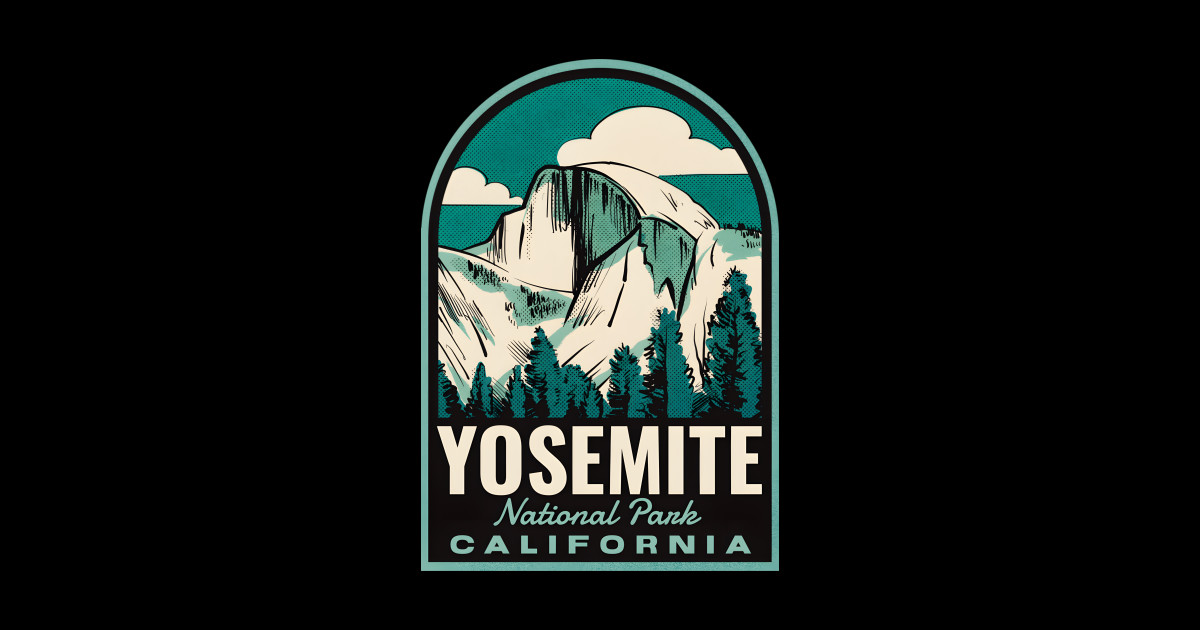 Yosemite Half Dome Vintage Travel - Yosemite - Sticker | TeePublic