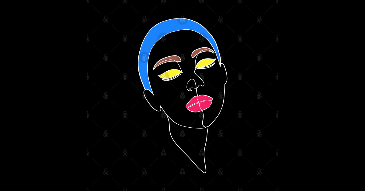 Woman face in minimalist style - Woman Face - Sticker | TeePublic