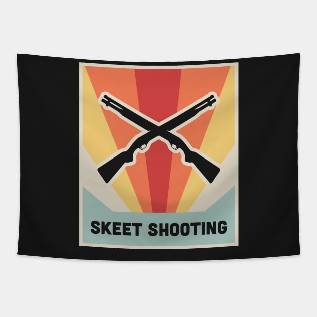 Vintage Style Shotgun Skeet Shooting Poster - Skeet - Tapestry | TeePublic
