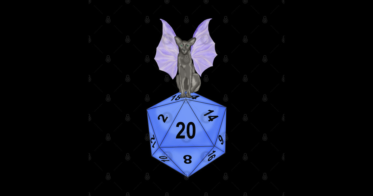 Critical Cat. Familiar Cat. D 20 - Critical Hit - Sticker | TeePublic