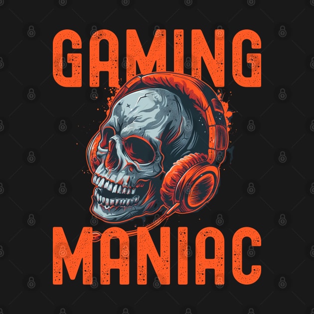 Gaming Maniac Gamer Skeleton Funny Gaming Skeleton playing Gaming Fun ...