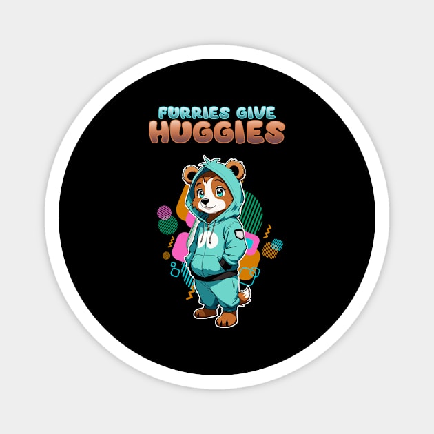 Furries Give Huggies I Cute Furry Bear Cosplay - Furry - Magnet | TeePublic