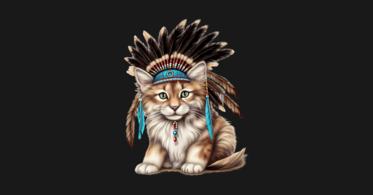 Indigenous People cat colourful art design usa us native american 4 ...