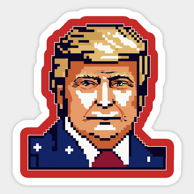 Donald Trump Pixel art - Donald Trump - Sticker | TeePublic