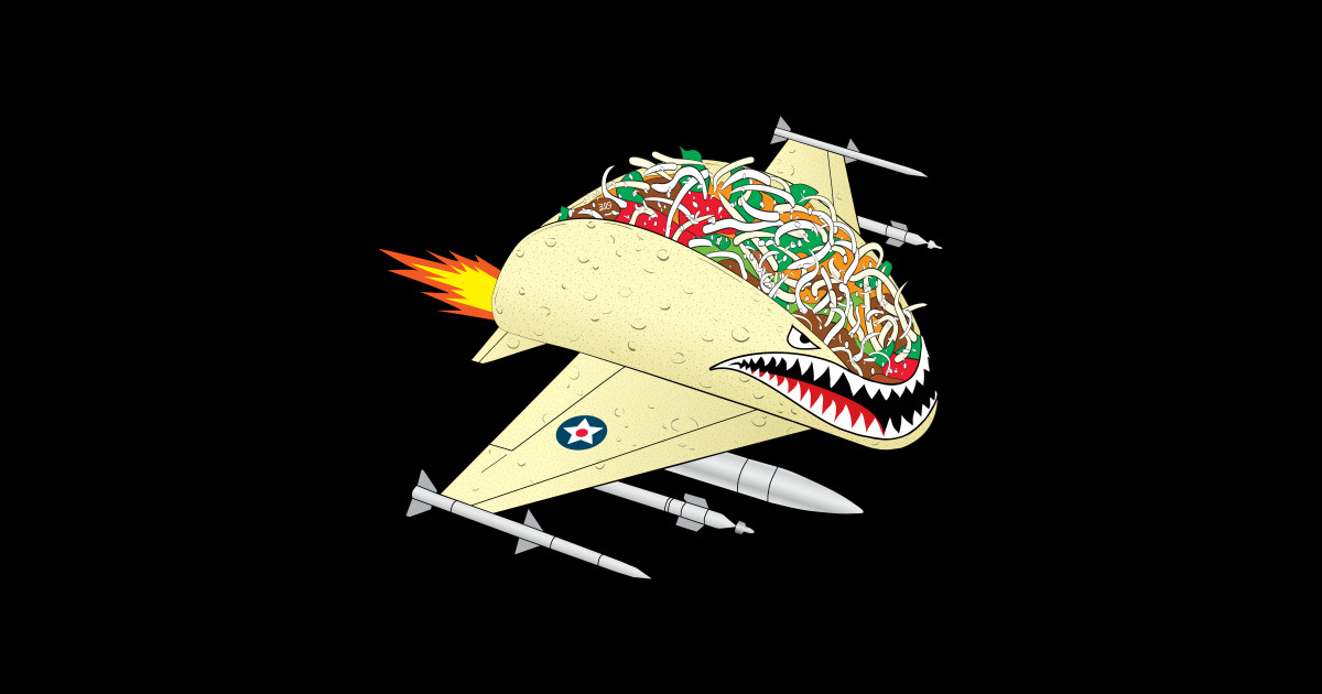 Taco Fighter Jet - Rockets - Sticker | TeePublic