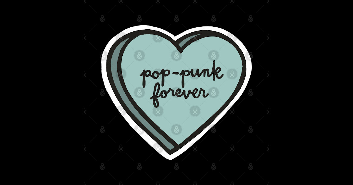 Pop-Punk Forever Valentine's Day Candy Heart Blue - Pop Punk - Sticker ...