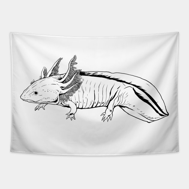 Line drawing - axolotl - Axolotl - Tapestry | TeePublic