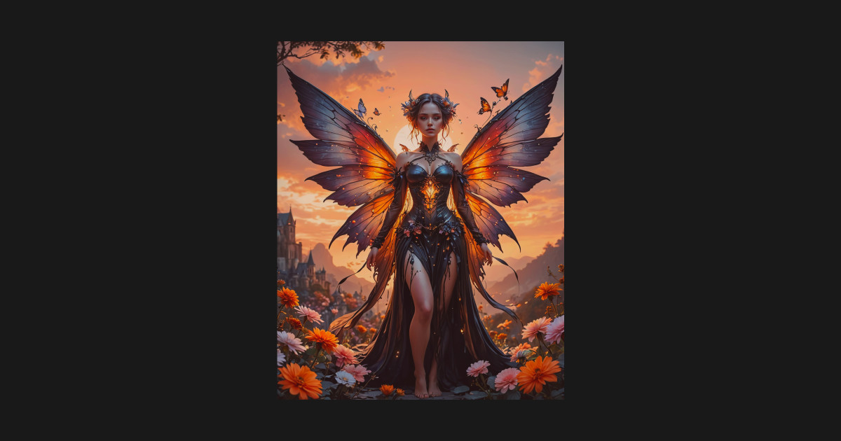 sunset fairy - Fairy - T-Shirt | TeePublic