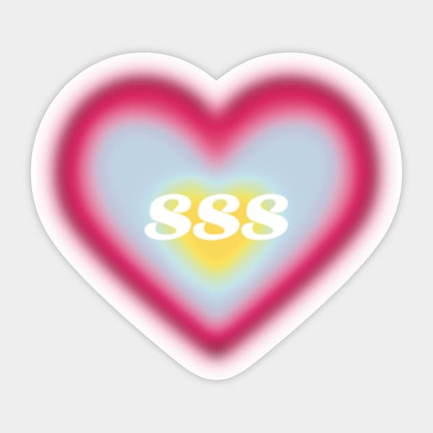 888 angel number heart aura colorful aesthetic - Girl - Sticker | TeePublic