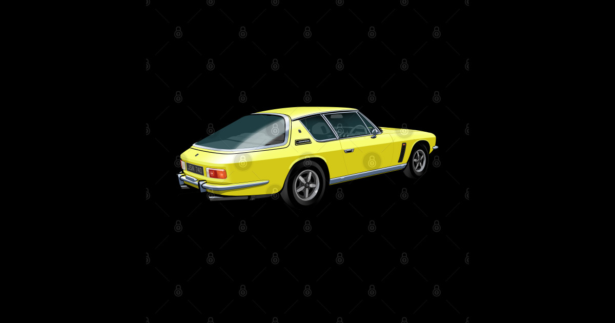 Jensen Interceptor III in yellow - Jensen Interceptor - Sticker | TeePublic