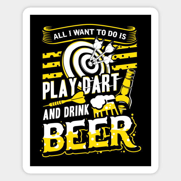 Play Dart and Drink Beer - Darts And Beer - Magnet | TeePublic