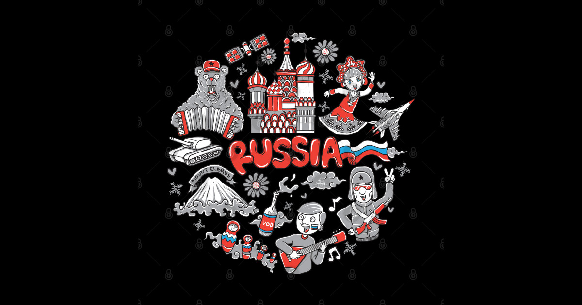 Russia theme - Russia Theme - Sticker | TeePublic