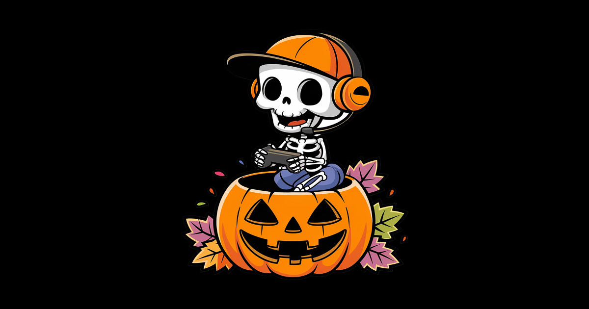 Halloween Skeleton Gaming For Kids Boys Video Game - Halloween Skeleton ...