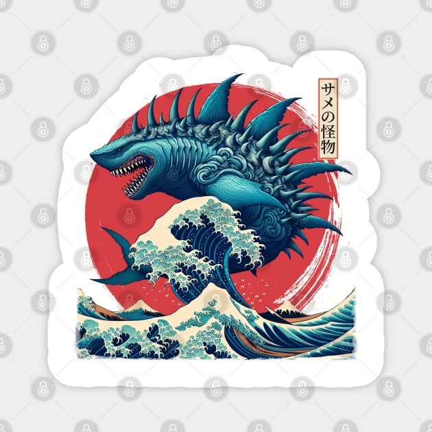 Shark Kaiju Japanese Vintage Sharkzilla Great Wave - Japanese Monster ...