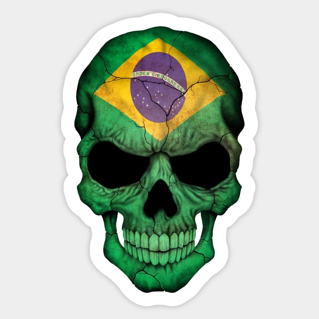 Brazilian Flag Skull - Brazil - Sticker | TeePublic