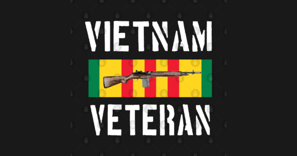 Vietnam Veteran M14 Rifle Ribbon - Vietnam Veteran - T-Shirt | TeePublic