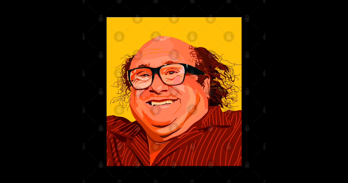 Danny Devito - Portrait Of Danny Devito Yellow - Sticker | TeePublic