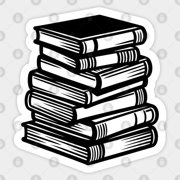 Stack of Books - Books - Sticker | TeePublic