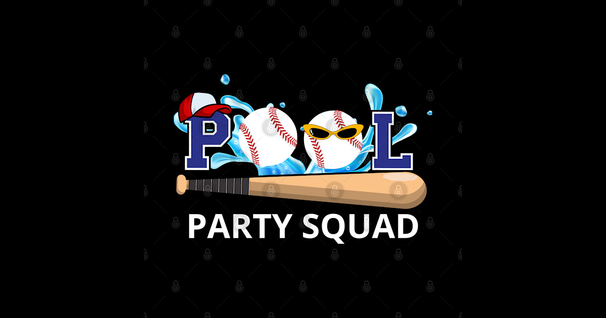 Pool Party Squad Baseball Pool Birthday Sports Birthday, - Baseball ...