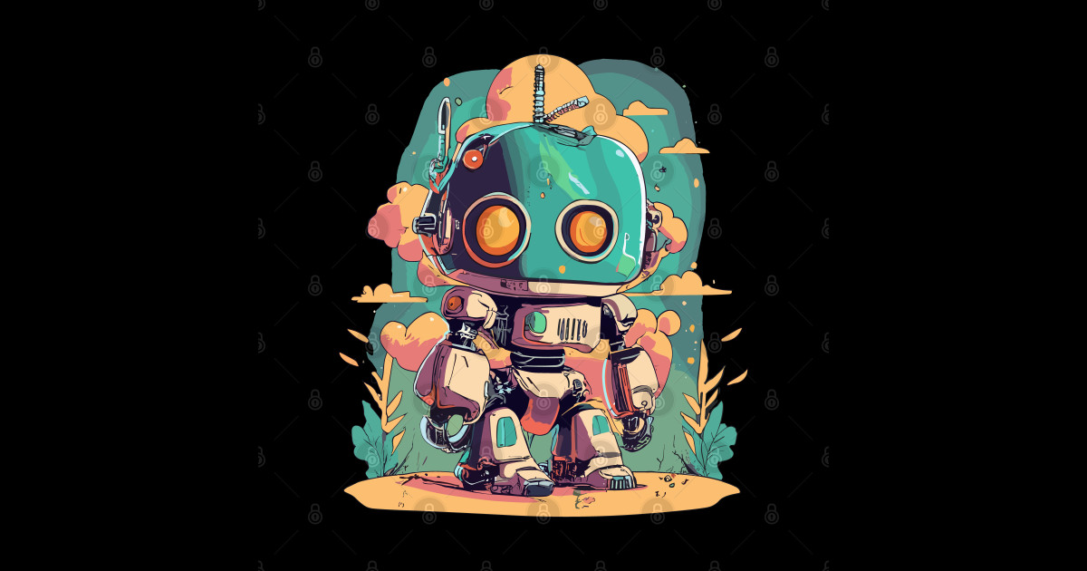 Chibi Mech Bot - Robot - Sticker | TeePublic