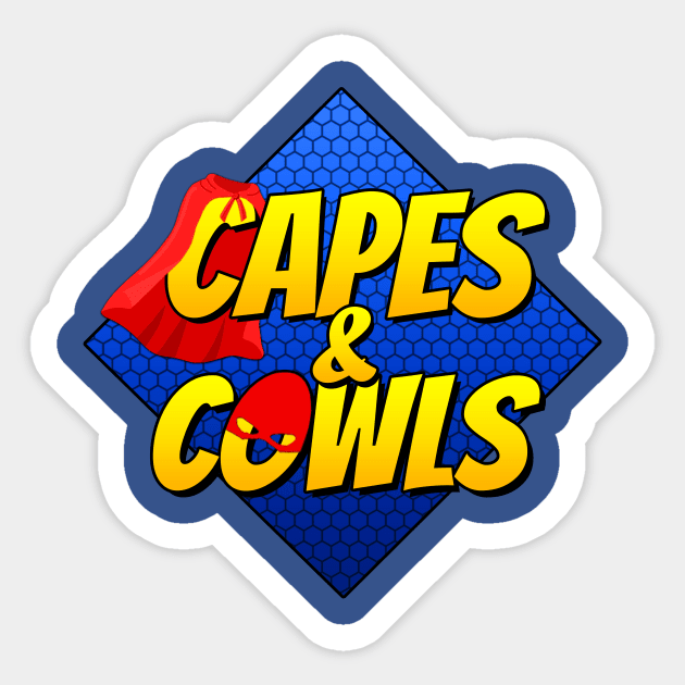 Capes and Cowls Show Logo - Capes And Cowls - Sticker | TeePublic