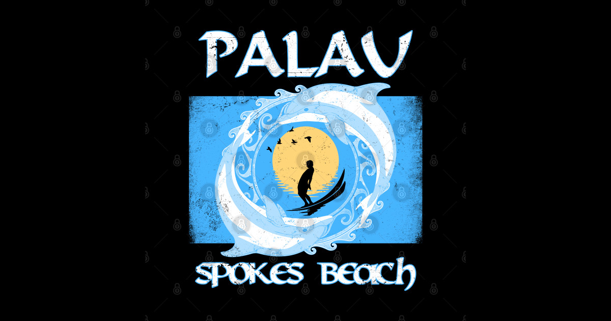 Flag of Palau Spokes Beach - Palau - Sticker | TeePublic