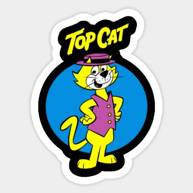 Top Cattt Funny Cartoon - Top Cat - Sticker | TeePublic