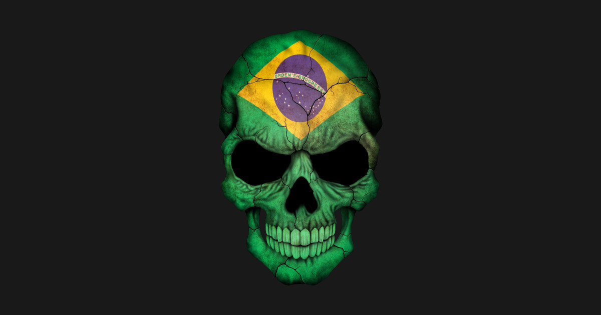 Brazilian Flag Skull - Brazil - T-Shirt | TeePublic