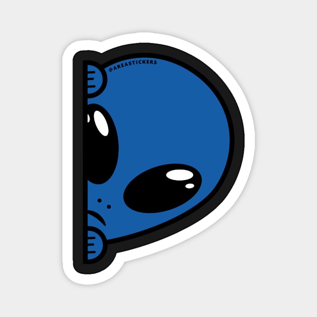 Alien Life - Aliens blue peeking out - Aliens Blue Peeking Out - Magnet ...