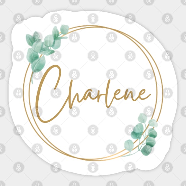 Wedding Leaf Circle Border Charlene Name Label - Wedding Leaf Circle ...