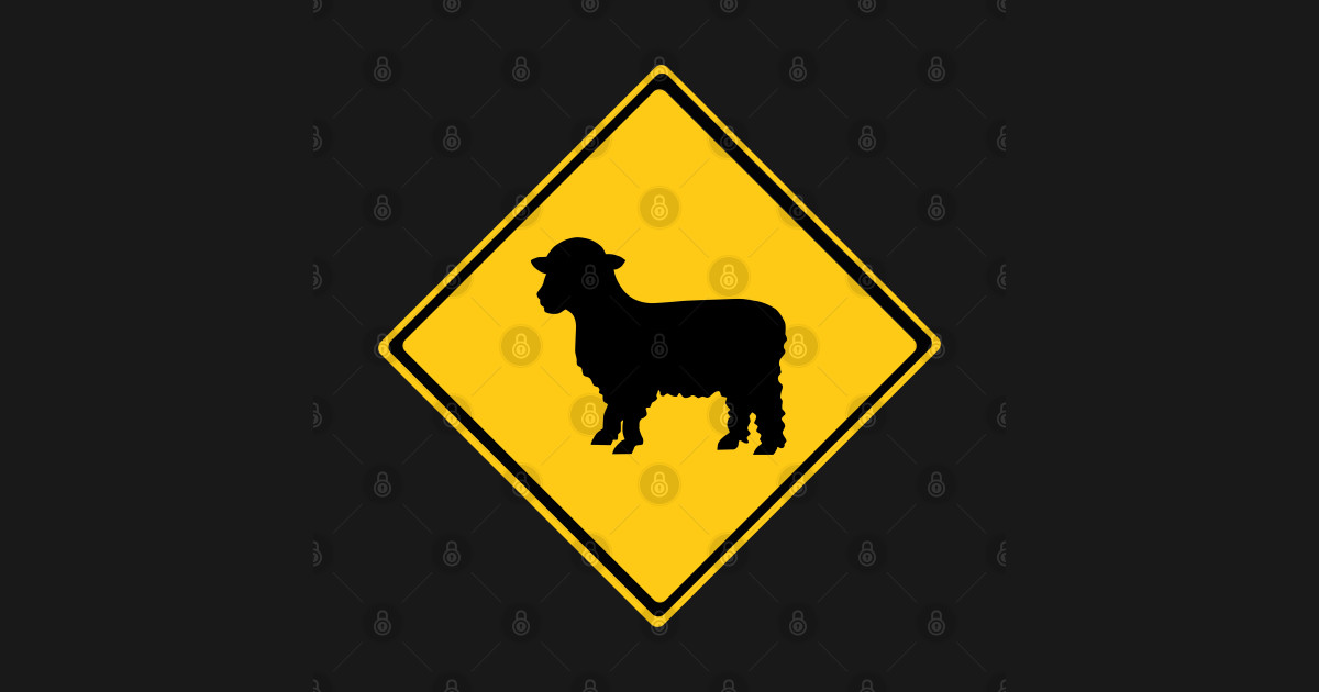 Sheep Warning Sign - Sheep Gifts - T-Shirt | TeePublic