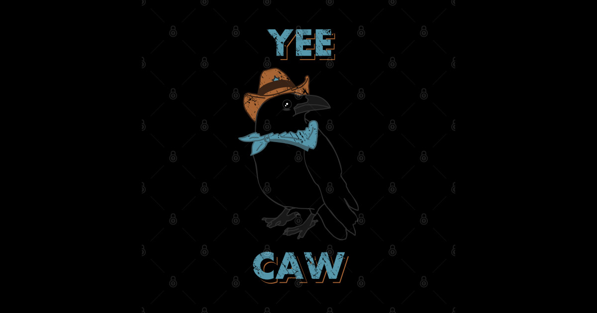 yee-caw - funny crow raven doodle - Birb Memes - Tapestry | TeePublic
