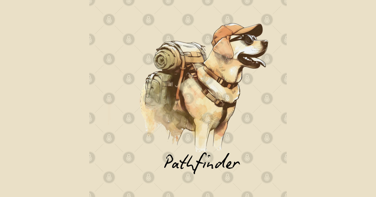 Pathfinder - Dog On The Hiking Trails - T-Shirt | TeePublic