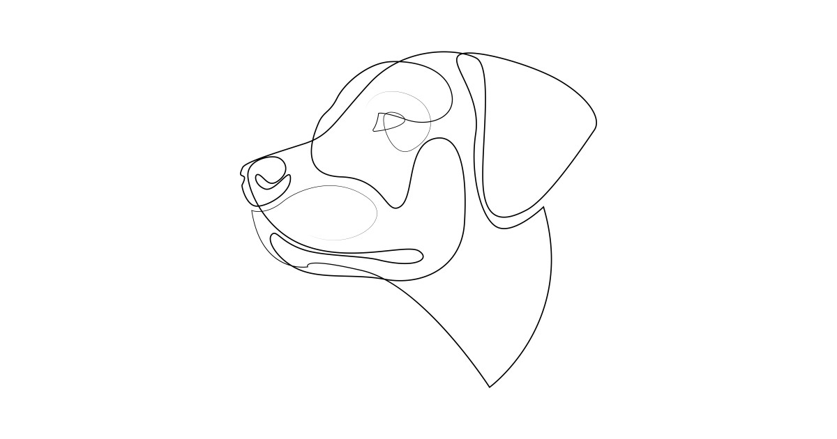 Labrador Retriever - one line drawing - Labrador - T-Shirt | TeePublic