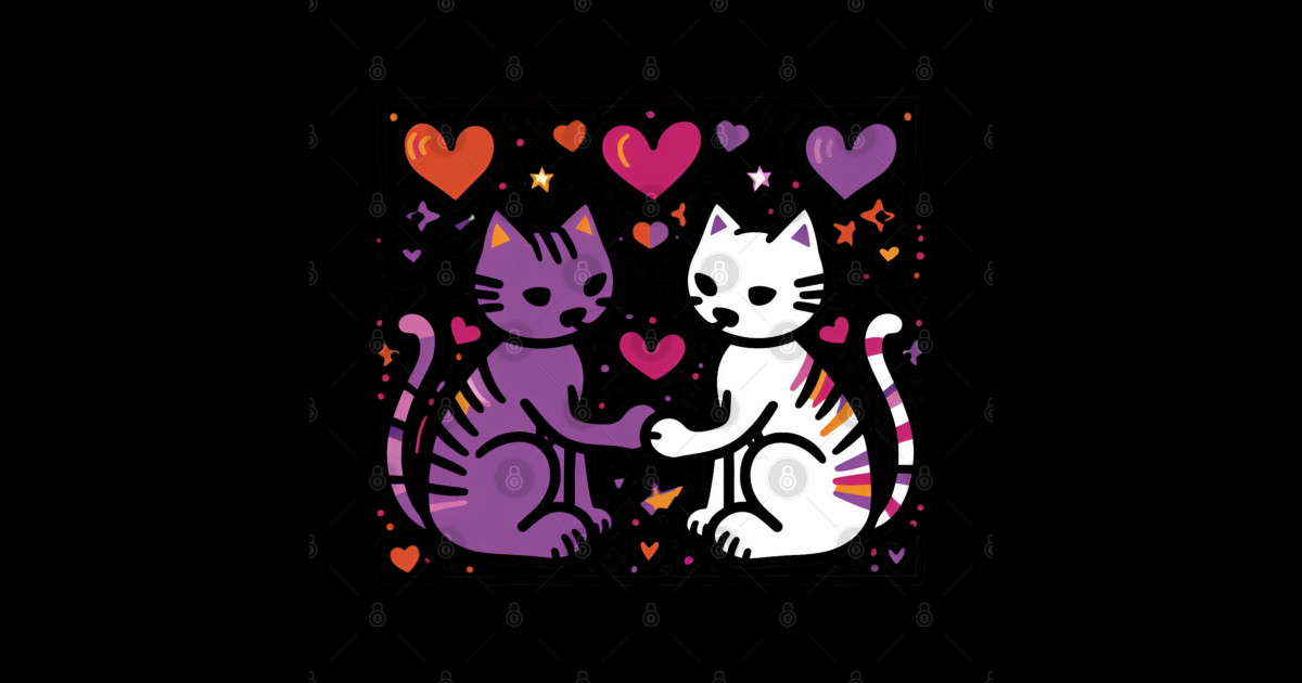 Show Your Love - Keith Haring inspired Cat Design - Keith Haring ...